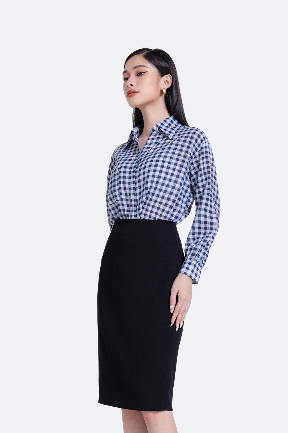 Chân váy công sở dáng bút chì màu đen CV05-20 | Thời trang công sở K&K ...