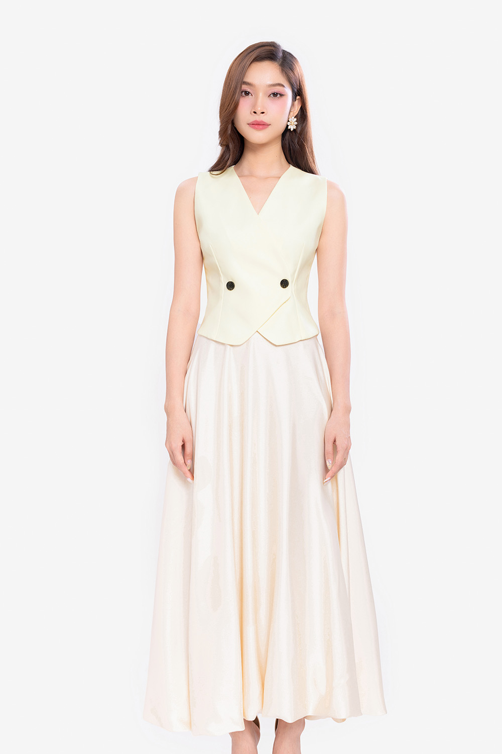Chân váy dài dáng xòe màu đen CV07-26 | Thời trang công sở K&K Fashion