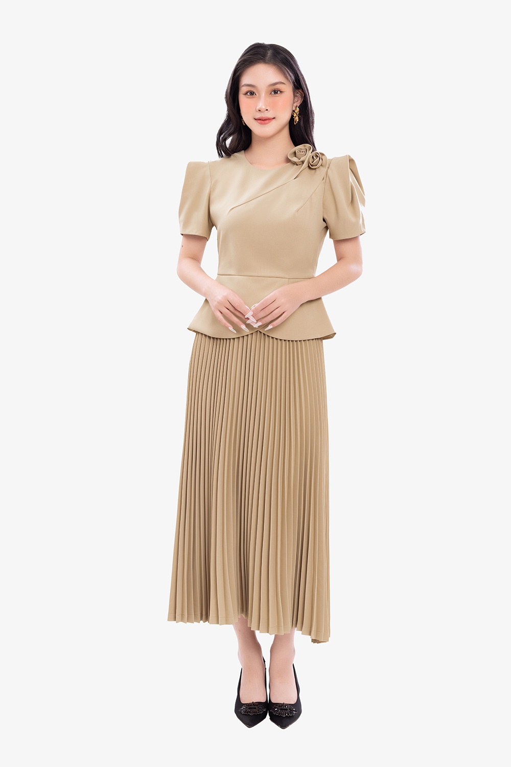 Chân váy lụa dáng dài đuôi cá CV09-21 | Thời trang công sở K&K Fashion