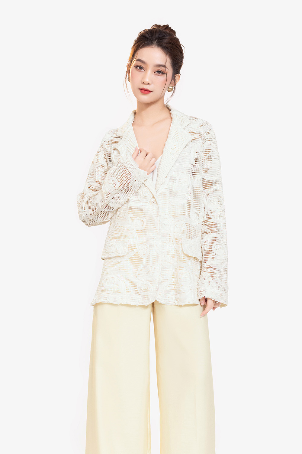 Áo khoác blazer nữ tay dài họa tiết caro AK12-21 | Thời trang công sở K ...