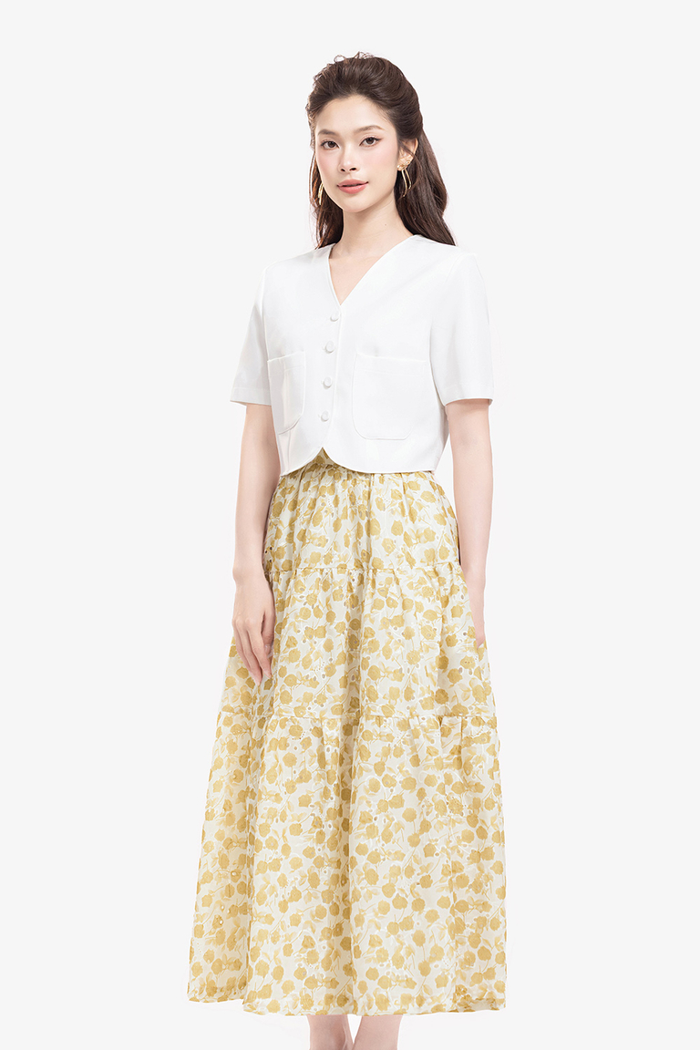 Chân váy lụa dáng dài đuôi cá CV09-21 | Thời trang công sở K&K Fashion